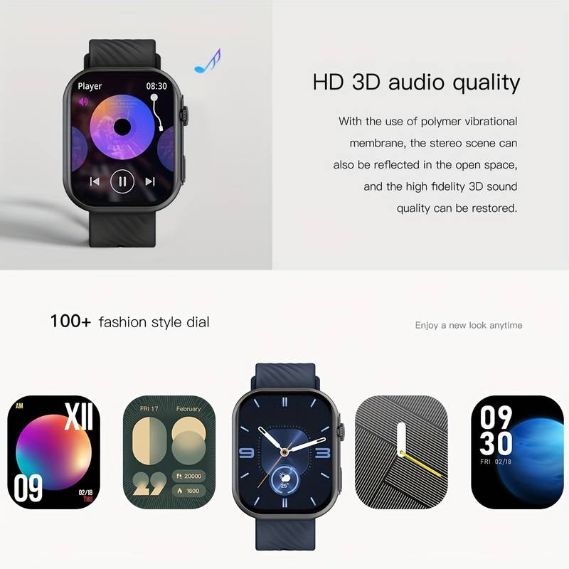 Montre connectée, ZL80 Smartwatch, grand écran 2.01", IP67, étanche ...